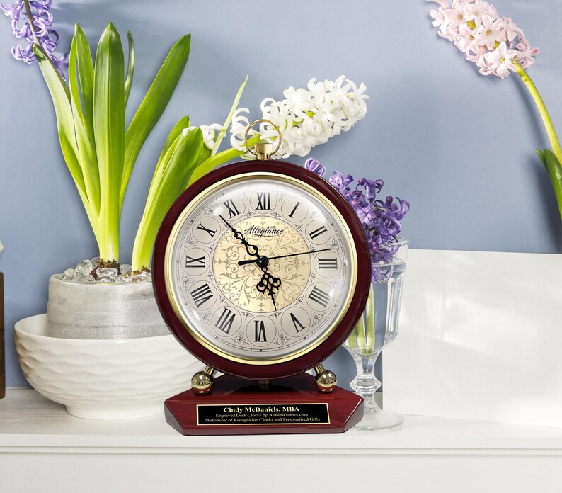 Engraved Tabletop Large Fireplace Mantel Clock Table Custom - Etsy