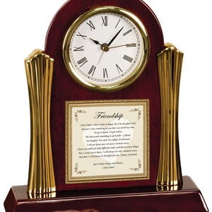 Friendship Gift Poetry Cherry Desk Clock Best Friends Poem Personalized ...