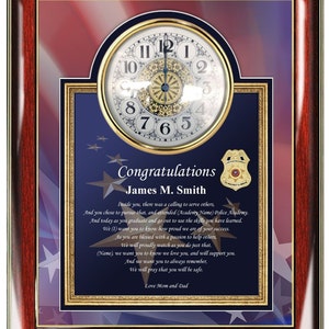 Law Enforcement Graduation Clock Frame Poetry Personalized Sheriff ...