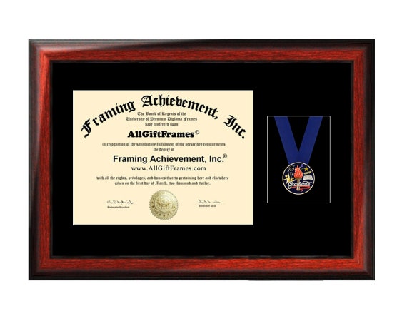 Graduation Diploma Frame With Graduate 3D Medal Ribbon - Etsy