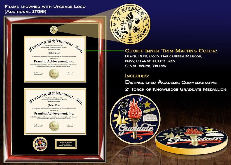 Double College Diploma Case Holder Two Graduation 3D Medal - Etsy