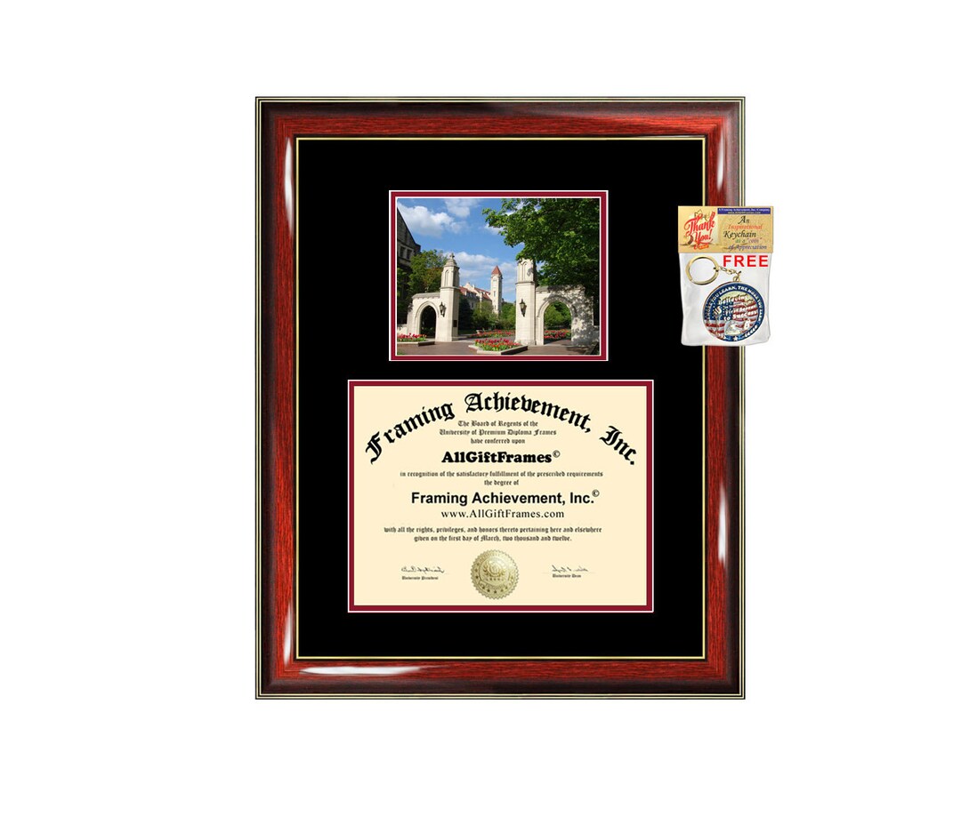 Indiana University Diploma Frame Campus Certificate Graduate - Etsy