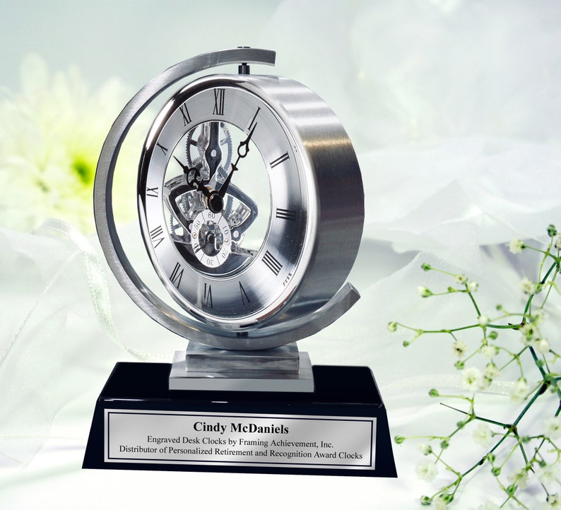 Gear Da Vinci Metal Silver Desk Clock Which Rotates 360 - Etsy