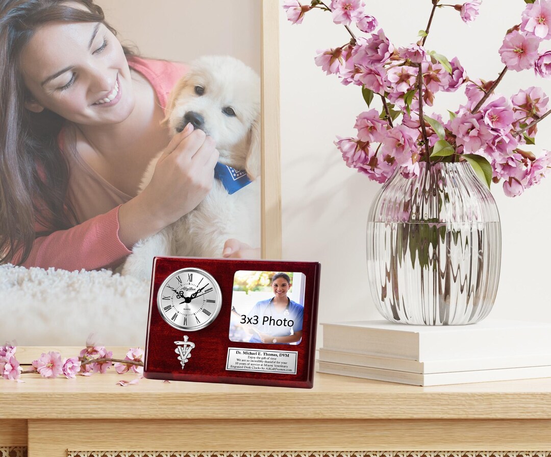 Custom DVM Engrave Desk Photo Frame Picture Plaque Silver Personalized ...