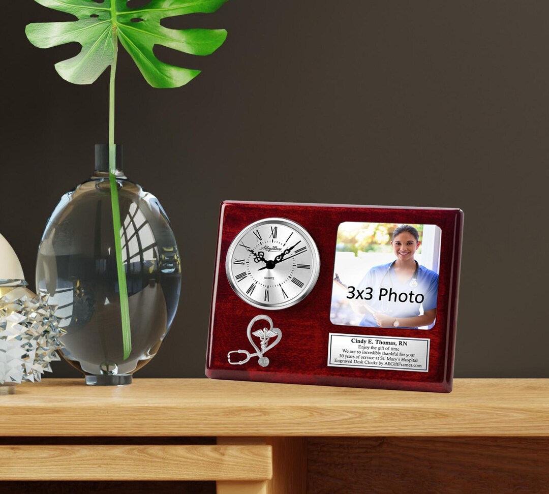 Custom Engrave Desk Photo Frame Plaque Silver Engraved Stethoscope ...