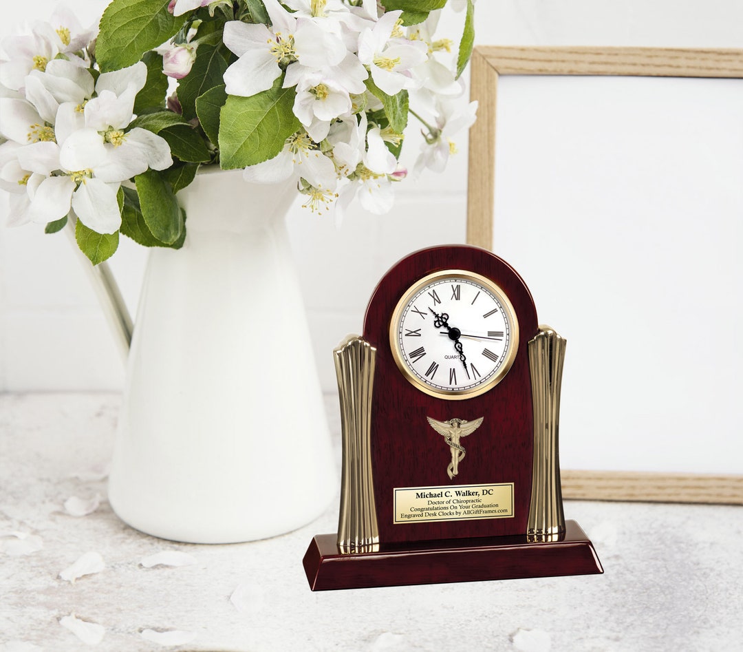 3D Chiropractic Logo Engrave Wood Clock Doctor Chiropractor School ...