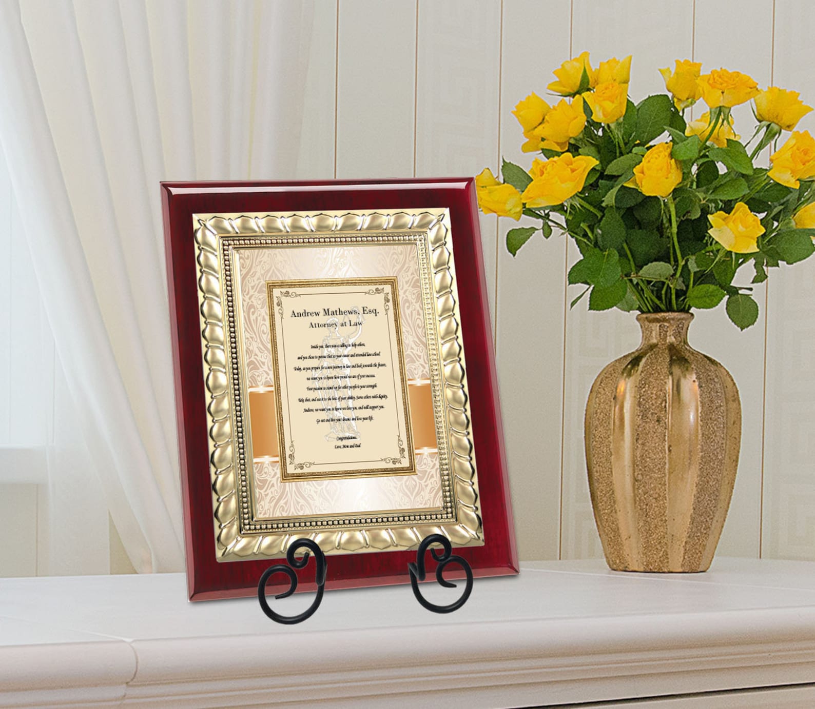 Law Student Graduation Gift Message Poetry Plaque Present Passing Bar ...
