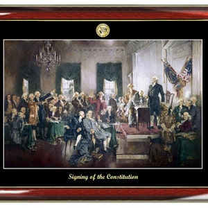 Constitution Replica Print & Signing of the Constitution Mural Painting Poster Frame Set ...