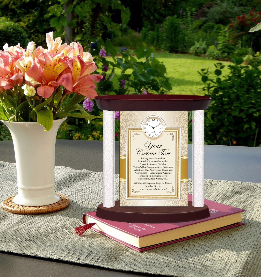 Personalized Clock Luxury Expensive Gift Award Plaque Wood Custom ...