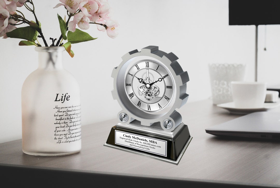 Engraved Clock Engineering Gear Graduation Gift Engineer Anniversary ...