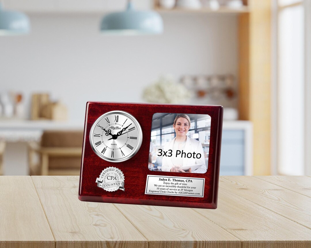 Personalize CPA Name Plate Desk Photo Frame Engrave Plaque Clock ...