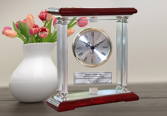 Home & Living Clocks Home Décor Silver Pillars 360 Degree Spinning ...