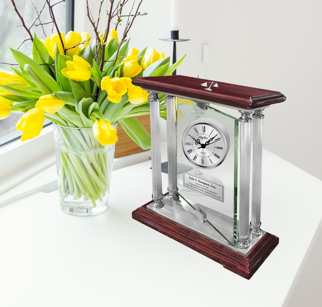Law School Graduation Gift Engraved Clock Personalize Juris Doctor ...