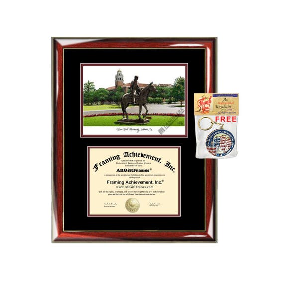 Texas Tech diploma frames TTU lithograph frame campus sketch - Etsy España