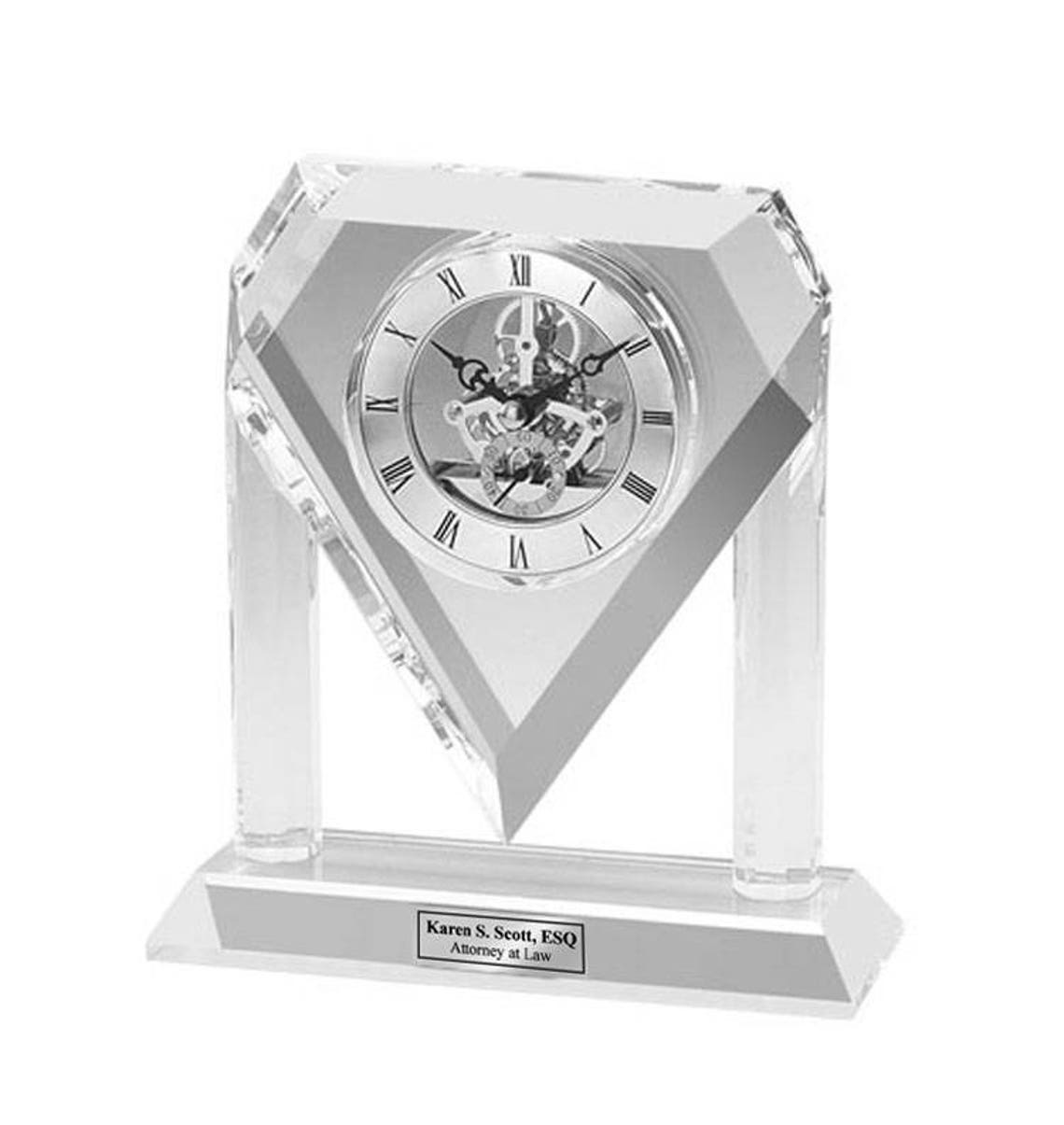 Personalized Engraved Clock Da Vinci Diamond Crystal Clock - Etsy