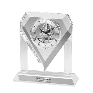 Personalized Engraved Clock Da Vinci Diamond Crystal Clock With Silver ...