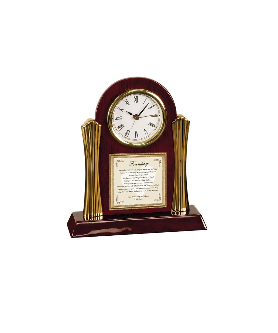 Friendship Gift Poetry Cherry Desk Clock Best Friends Poem Personalized ...