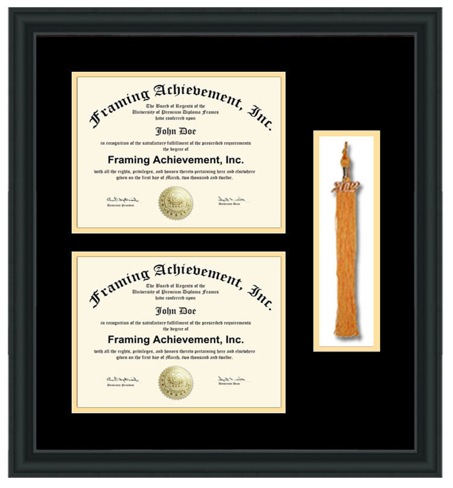 Double Diploma Frame Graduation Tassel Holder Box High School Degree ...