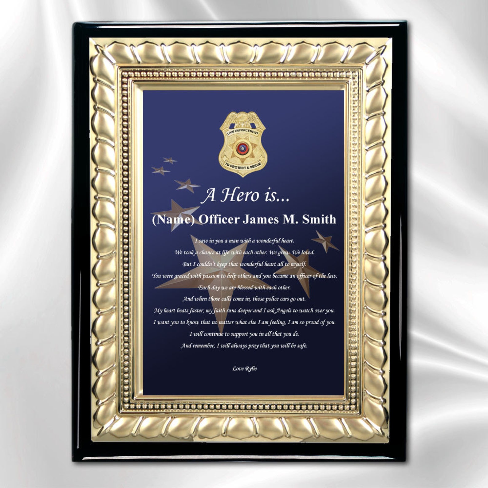 Law Enforcement Police Sheriff Gift Plaque Love Poem Officer - Etsy
