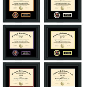 Engraved Matted Diploma Frame With 3D Graduate Academic 2" Medal ...