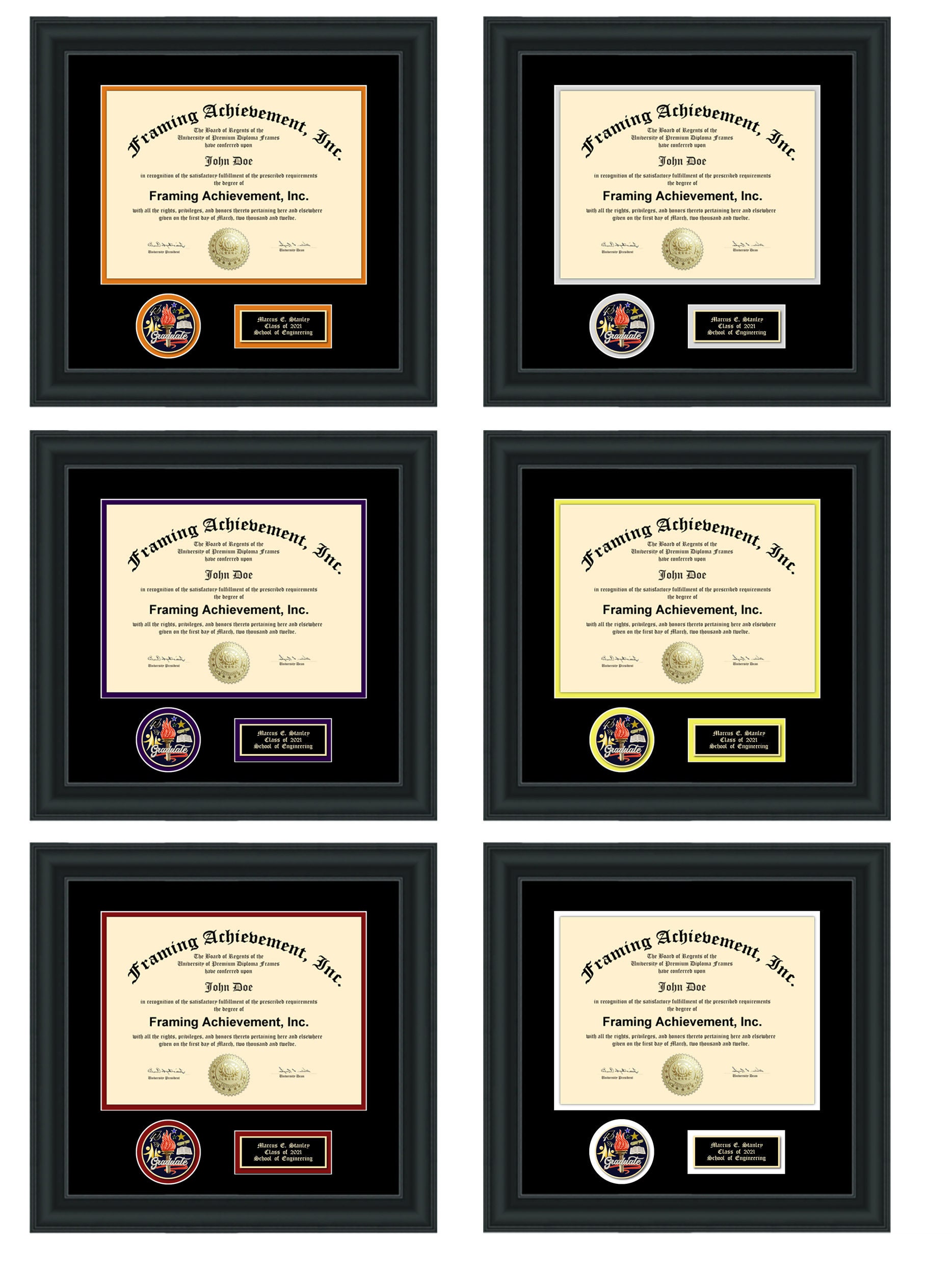 Engraved Matted Diploma Frame With 3D Graduate Academic | Etsy