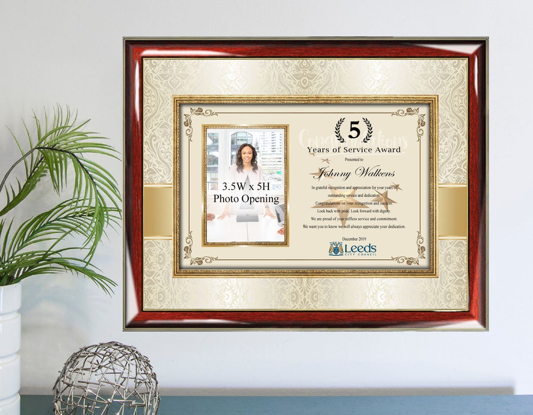 Employee Years of Service Picture Frame Award Employee of Month Photo ...