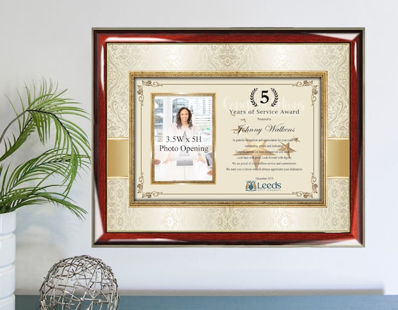 Employee Years of Service Picture Frame Award Employee of | Etsy