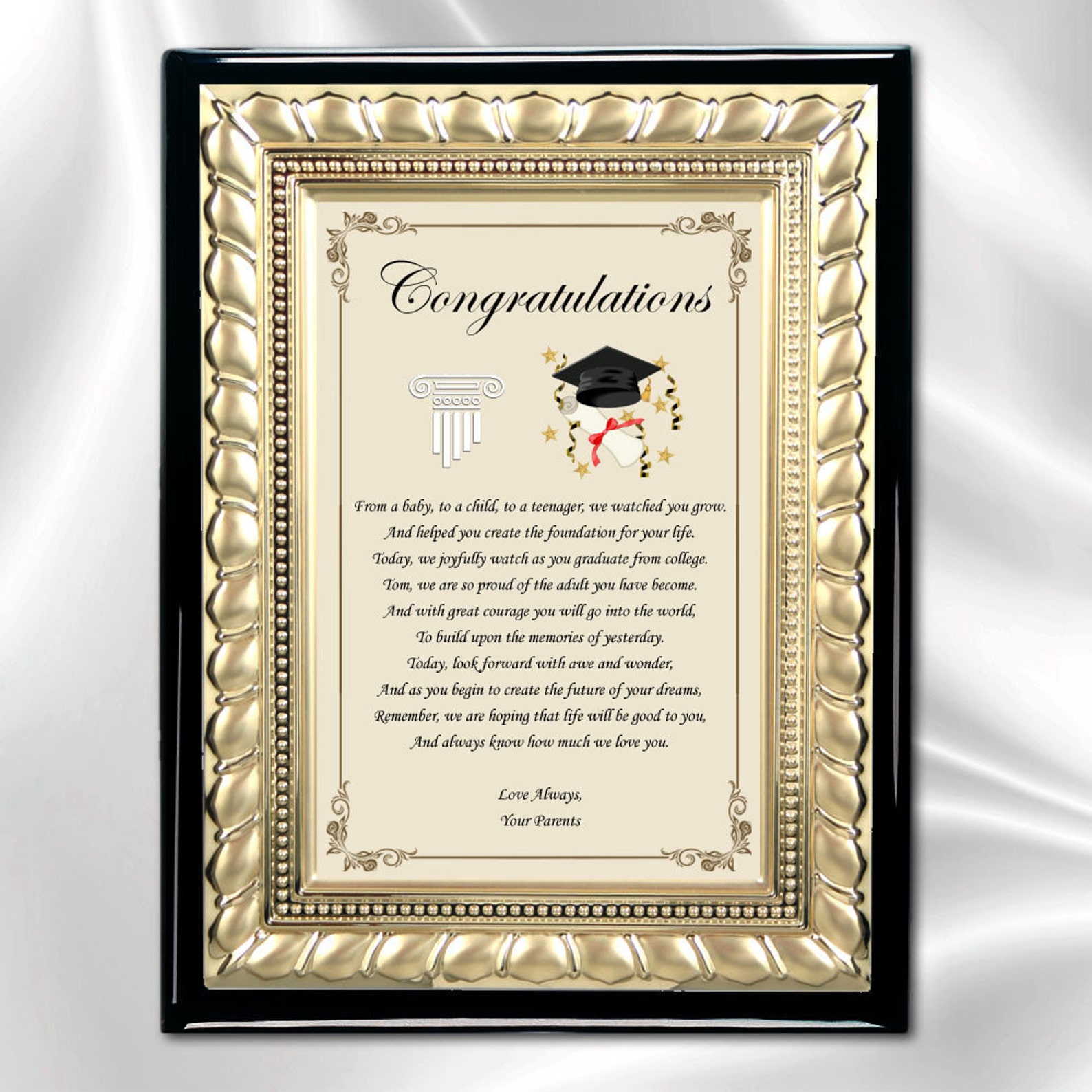 Personalized Graduation Poetry Plaque Present for High School or ...