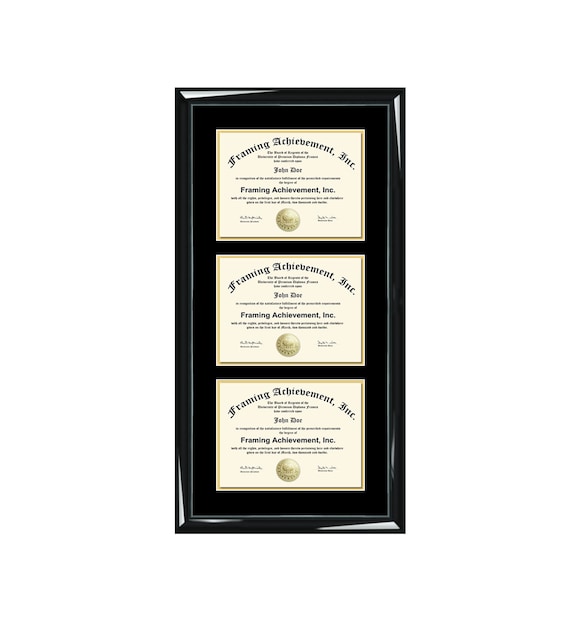 Three Diploma Frame Triple Degree Framing Display Case Holder - Etsy