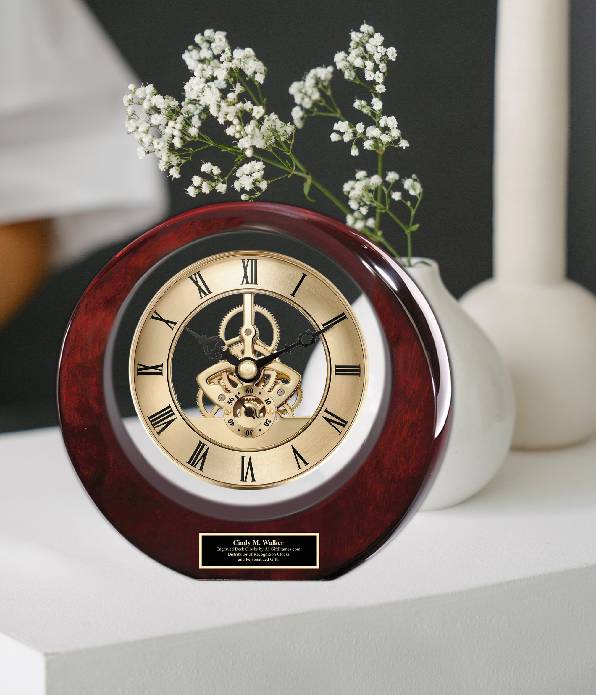 Engineering Desk Clock Gear Engraved Best Seller Wood Shelf - Etsy