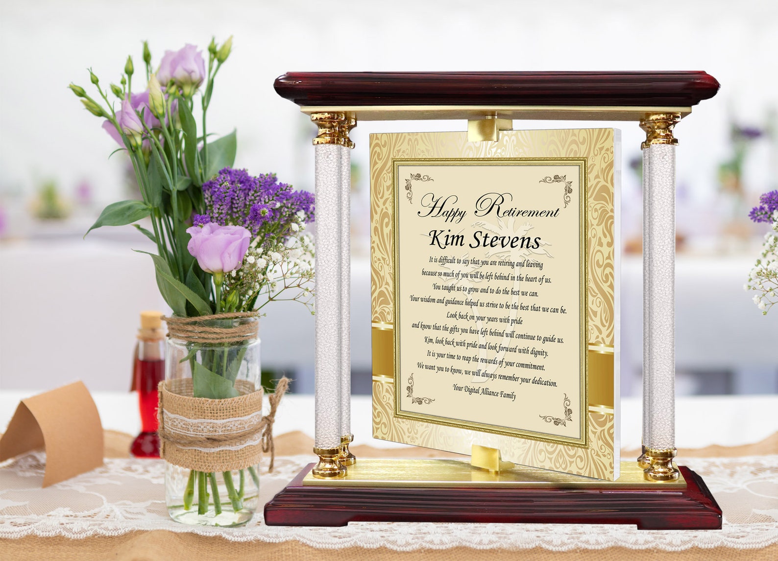 Personalized Retirement Gift Plaque Custom Unique Desk Award Retiree ...