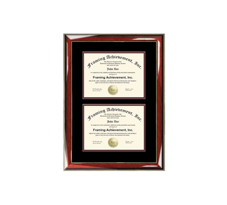 Double Degree Frame Dual Diploma Frames Two Certificate Glossy - Etsy