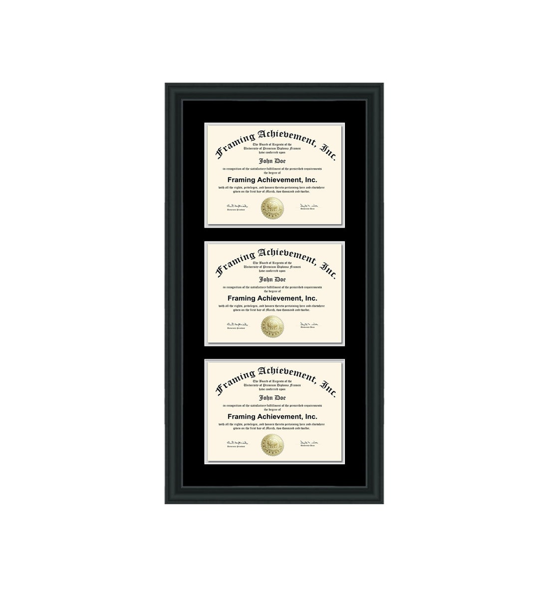 Diploma Framing Three Document Display Case Certificate Frames License ...