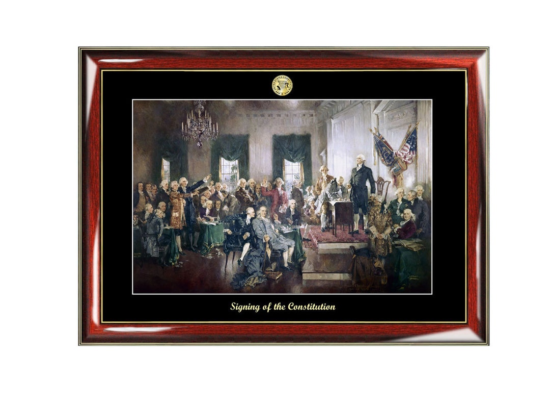 Signing of the Constitution Mural Painting Poster Frame Christy Print ...