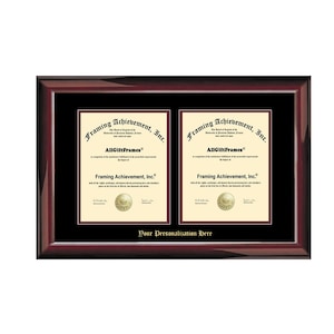 Double University Diploma Frame Portrait Degree Frames Embossed Two ...