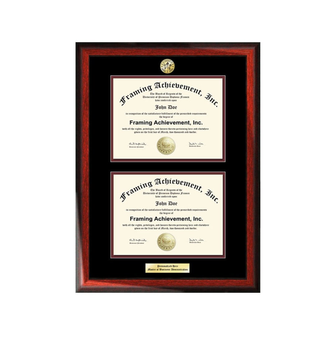 University Double Diploma Frames Graduation Engraved College Degree ...