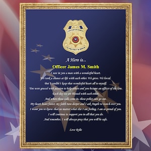 Personalized Love Poem Sheriff Police Officer Present 11x14 Unframed ...