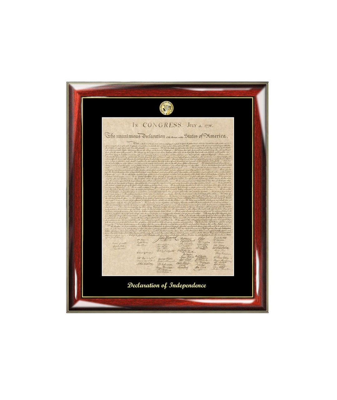 Declaration of Independence Frame Replica Print Gold Logo & Embossing ...