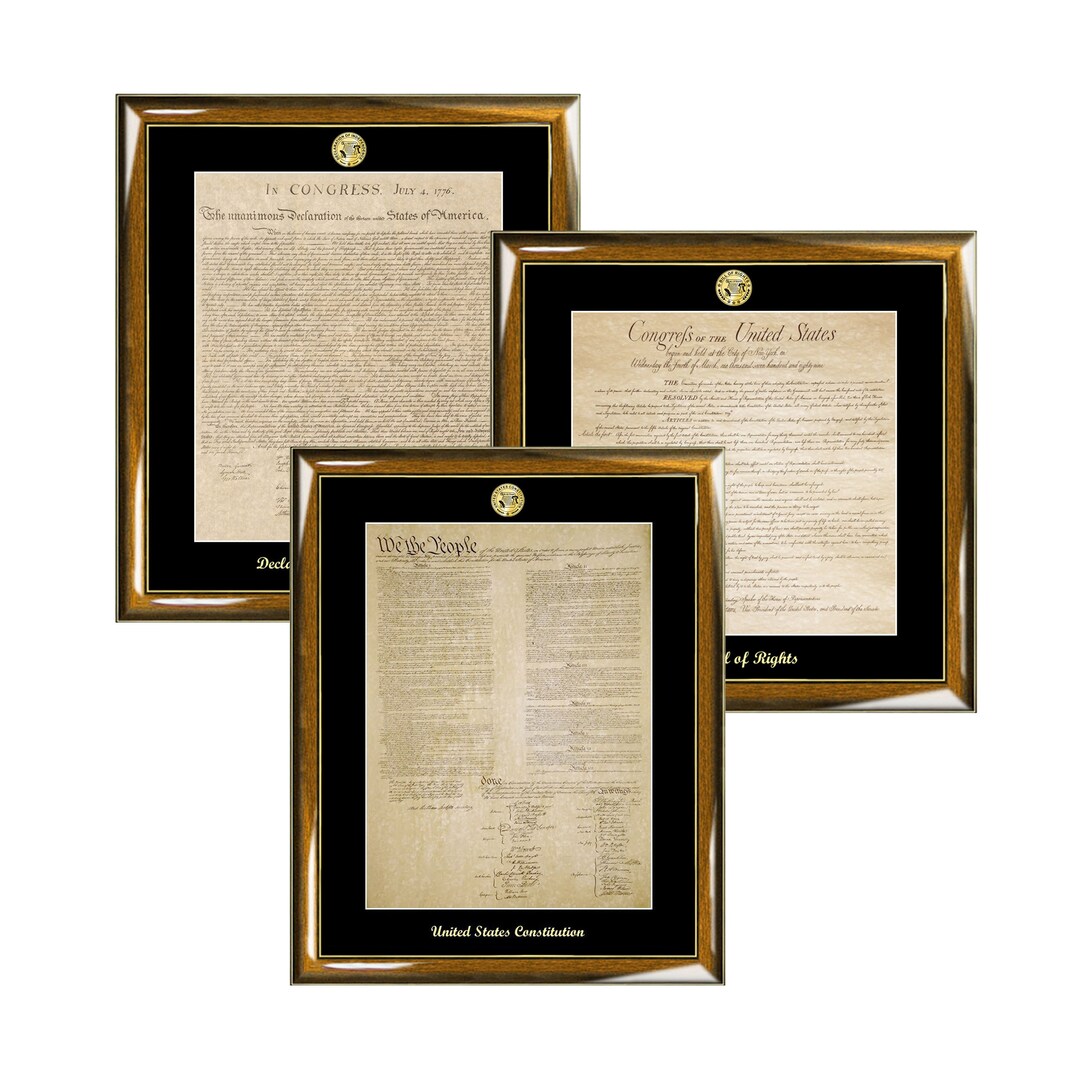 Walnut Frame Matted Lawyer Gifts United States Constitution US Bill of ...