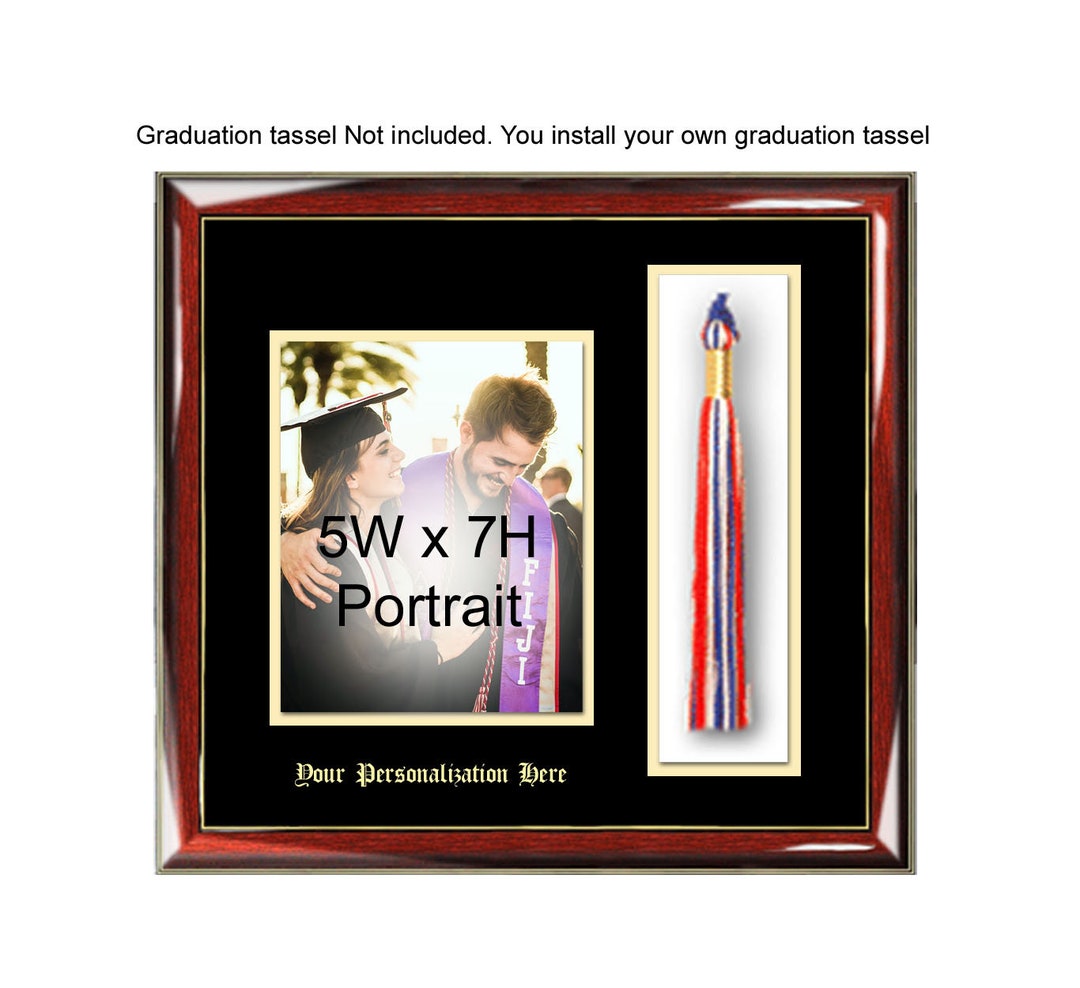 Graduation Picture Frame With 5x7 Photo and Graduation Tassel Box ...