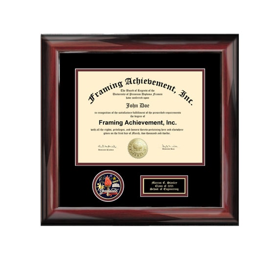 Diploma Medal Display Case Diploma Frame Glossy Mahogany Wood | Etsy