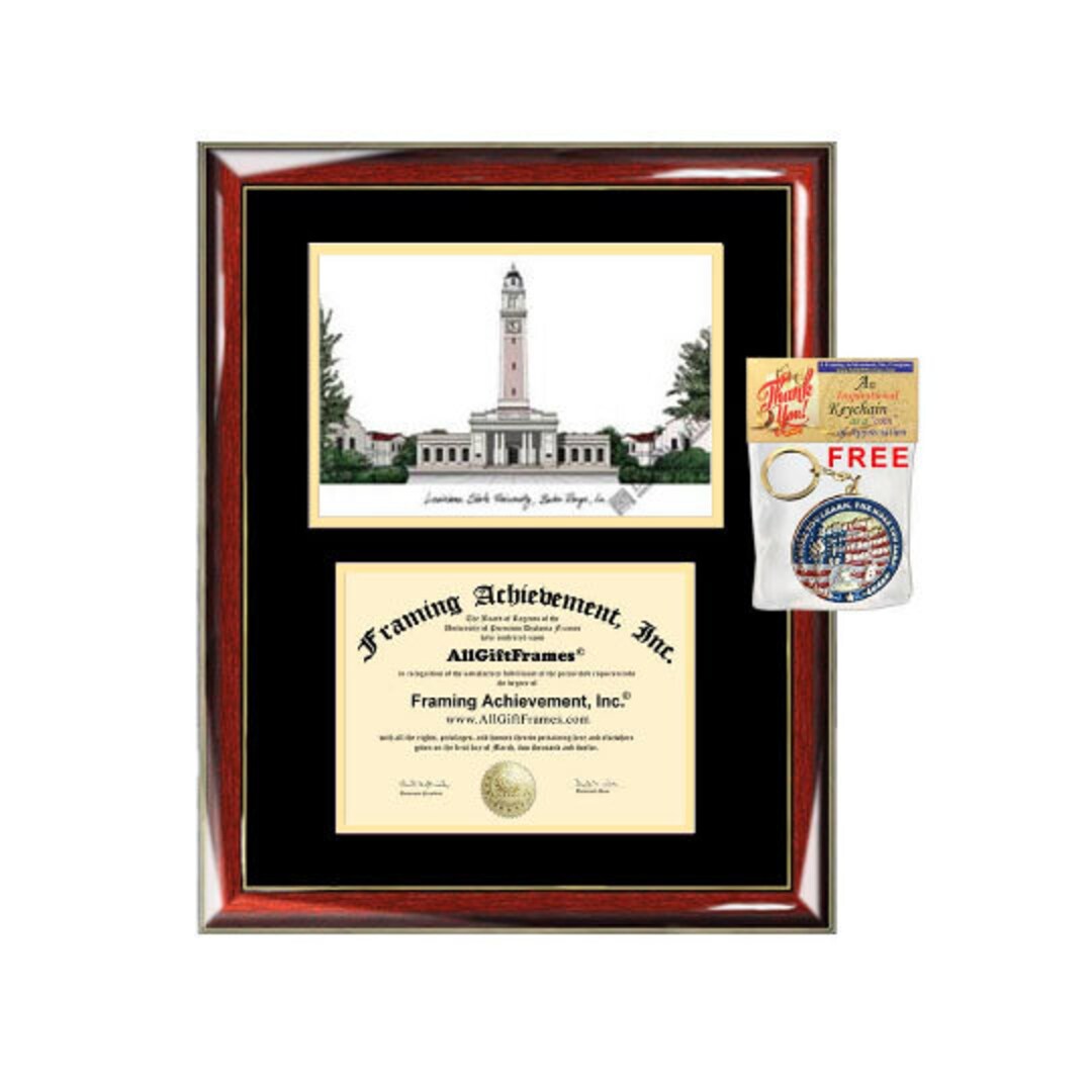 LSU Diploma Frames Lithograph Louisiana State University Frame Campus ...