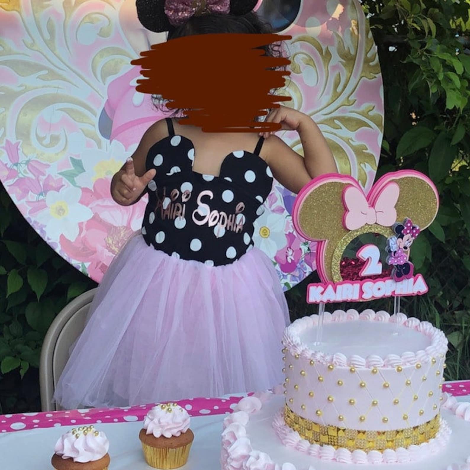 Custom Rose Gold Name pink Minnie Polka Dot - Etsy