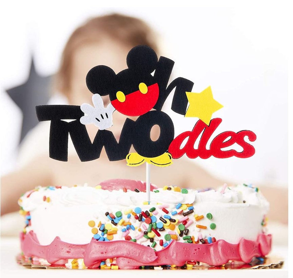 Oh Twodles Mickey Cake Toppersecond 2nd Birthday Party - Etsy