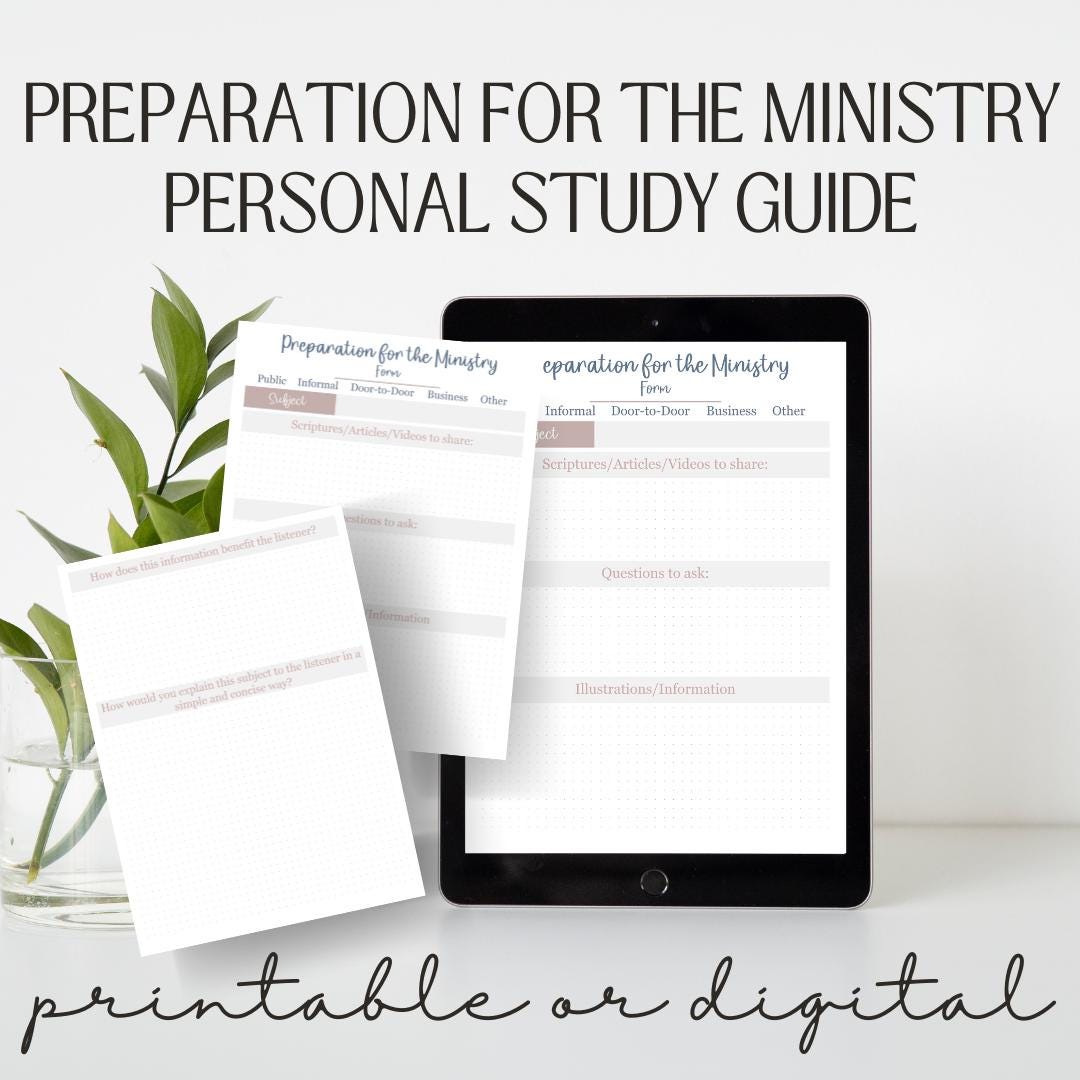 Prepare for the Ministry Worksheet - Printable or Digital Template - Etsy