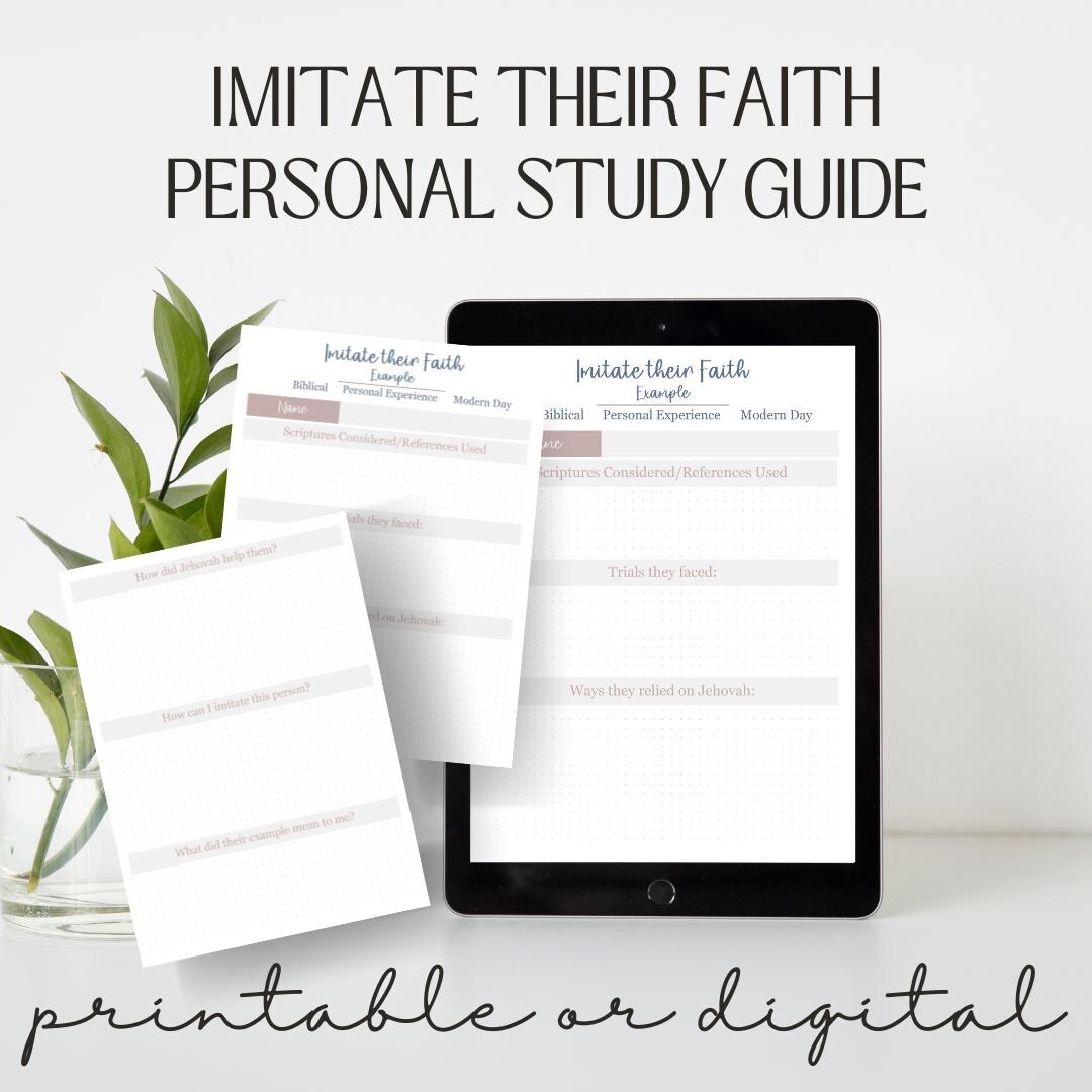 Imitate Their Faith Worksheet - Printable or Digital Template - Etsy