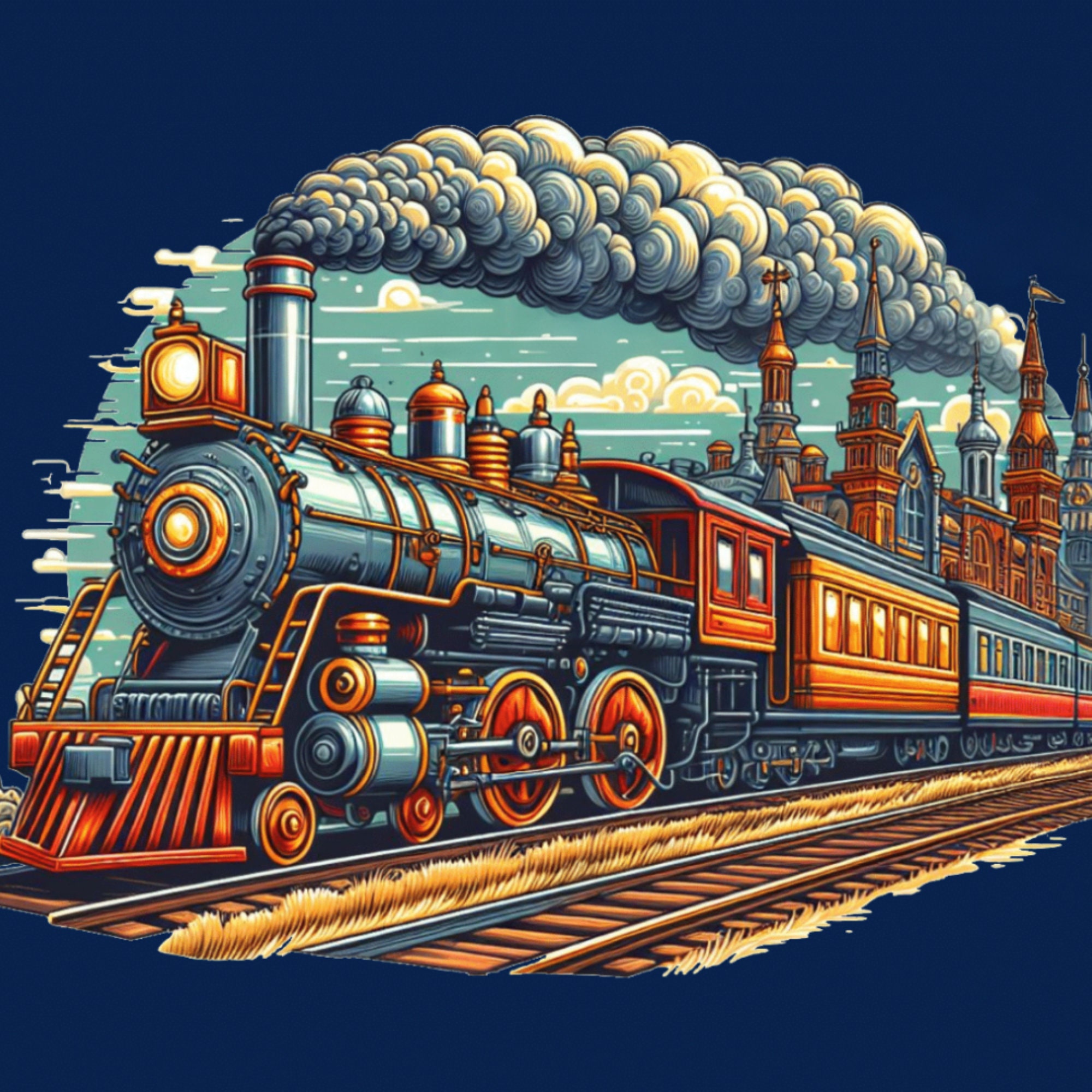 Steam Engine Trains Ceramic Coasters With Cork Bottom Size is 3.75 X 3. ...