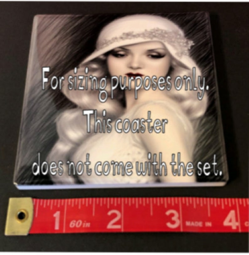 Set of 4 Steampunk Style Lavish Beauties Ceramic Coasters With Cork Bottom - Etsy