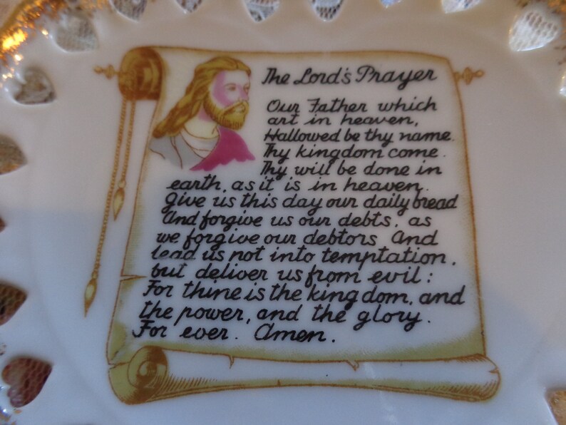 Vintage Plate the Lords Prayer Small Heart Shaped Plate With - Etsy