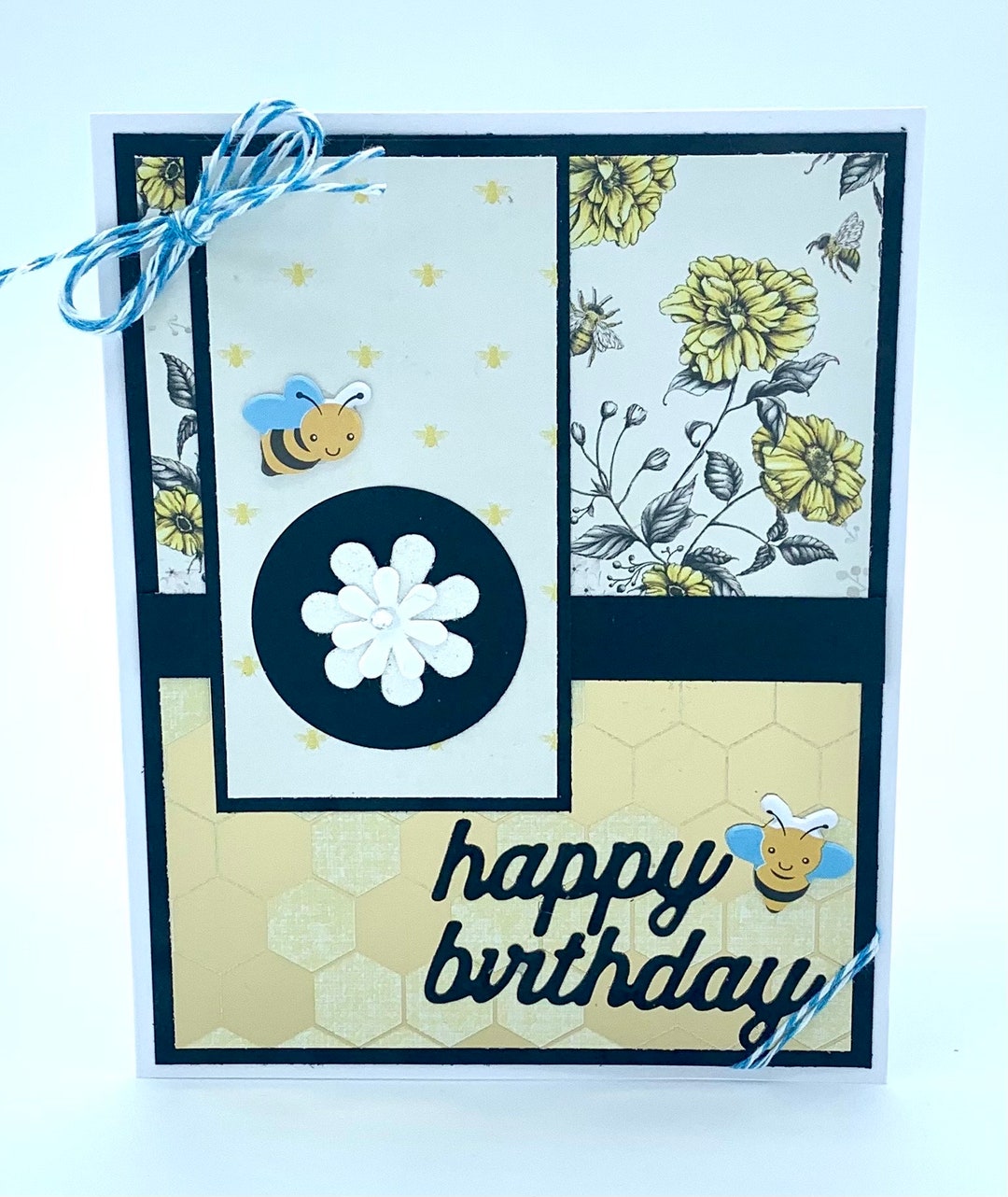 Bumblebee Bee Greetings Happy Birthday Handmade Card - Etsy